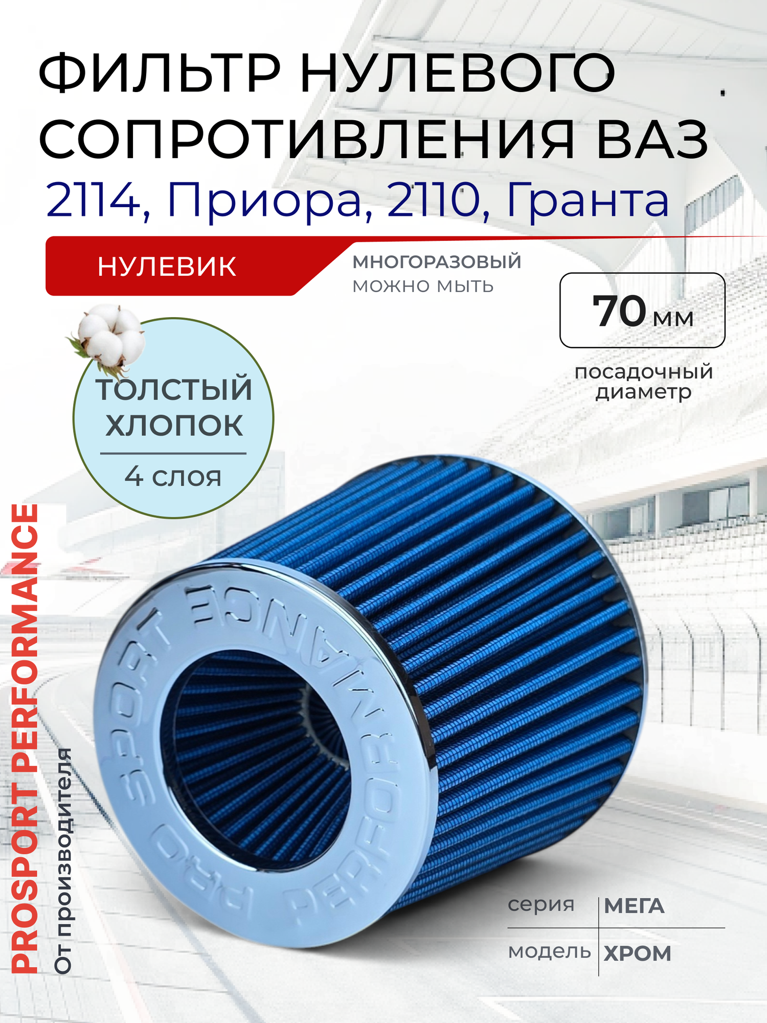 Фильтр нулевик на Приора 2114 2112 2110 Гранта 2107 Нива