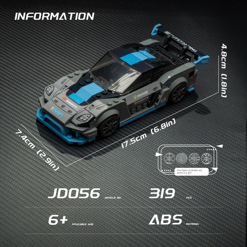 Модель гоночной машины Porsche GT4, 1:64, 3D-пазл для мальчиков, коллекционная игрушка