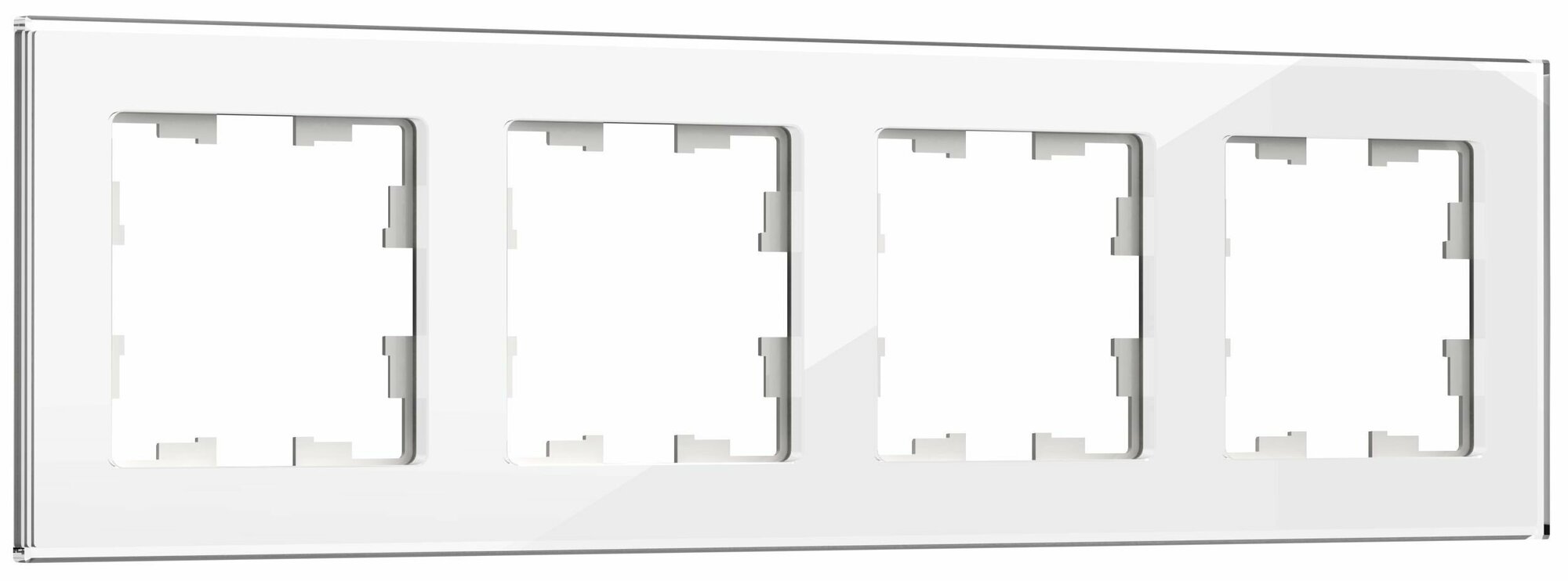 Рамка для розетки и выключателя четырехпостовая IEK Brite, белая, IP20, BR-M42-G-K01 / рамка электроустановочная