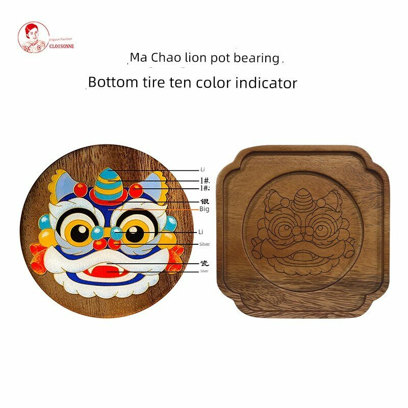 Глиняная основа с рисунком льва и окна и инструкцией для работы в технике клёпки