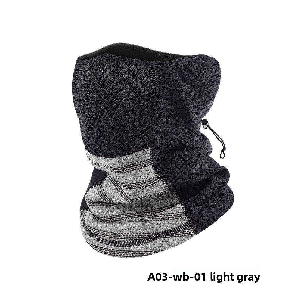 Баф для велоспорта с теплом и воздухопроницаемостью для езды на велосипеде и зимних видов спорта светло-серый