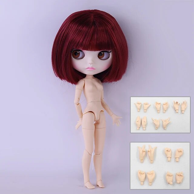 Blythe кукла nude doll with hands, бежевый