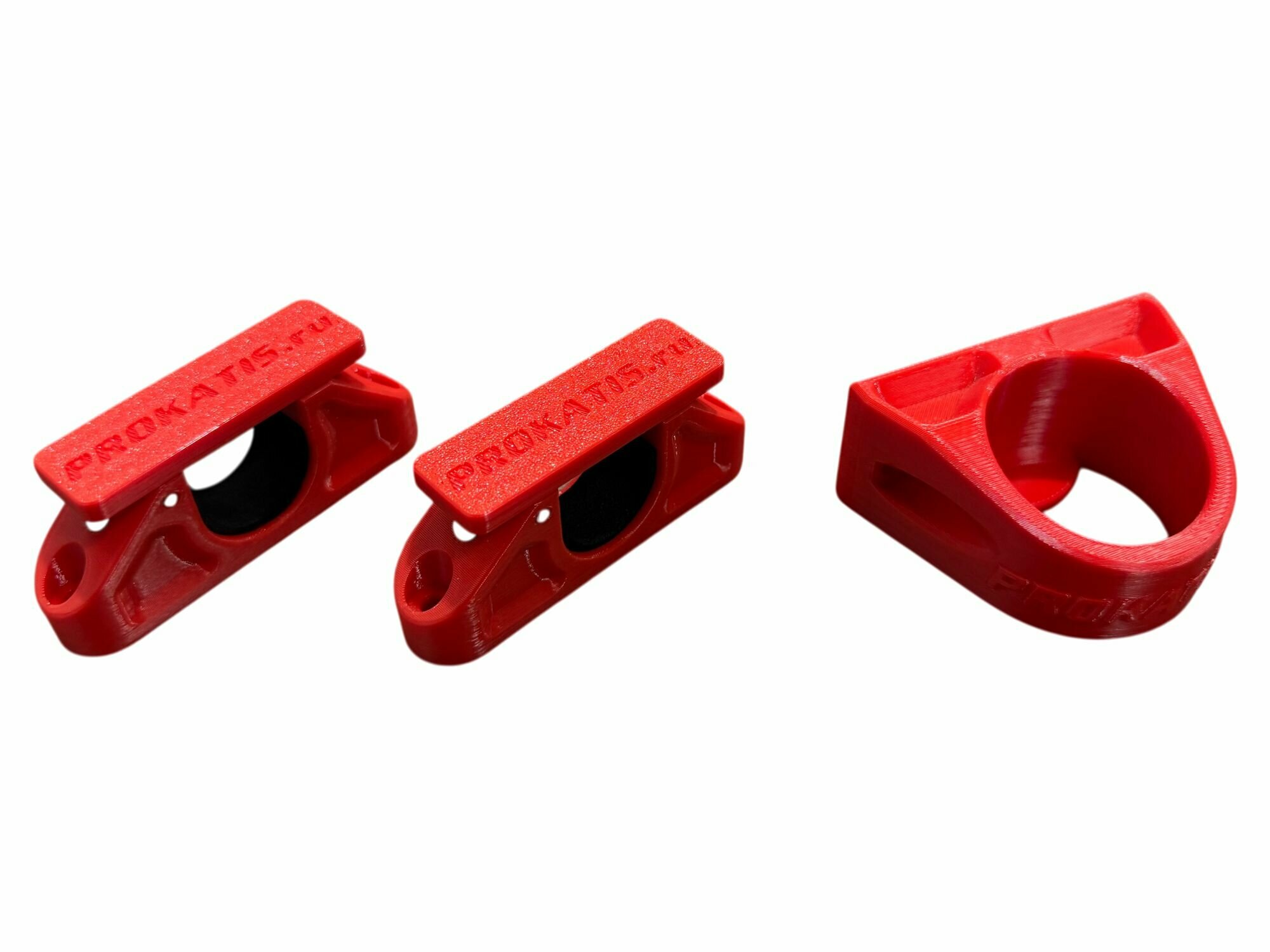 Держатель-прищепка для спиннинга (комплект), красный, Прокатись. ру