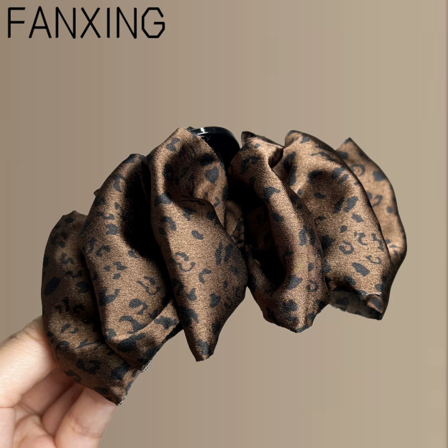 Леопардовый принт заколка для волос, коричневый цвет, большая размер 13 см стильный аксессуар для путешествий