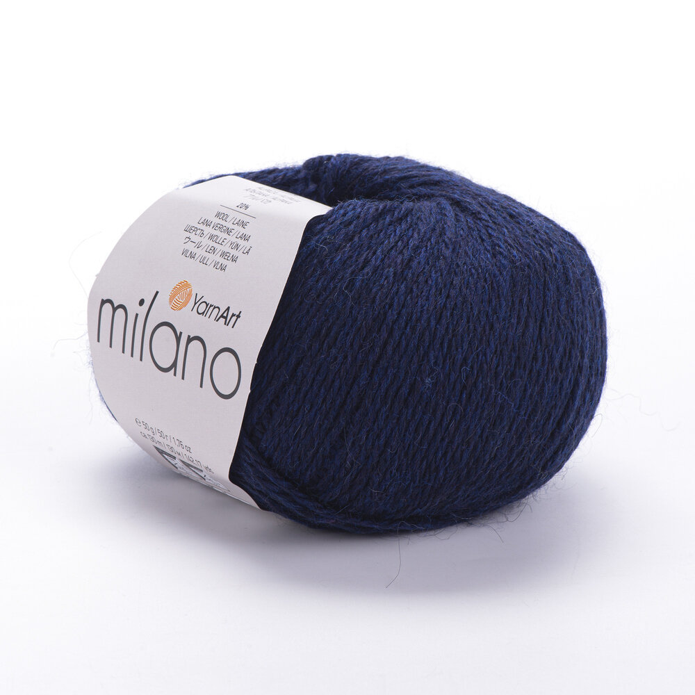 Пряжа для вязания YarnArt Milano 877 темно-синий 50 гр/130 м 8% альпака, 20% шерсть, 8% вискоза, 64% акрил