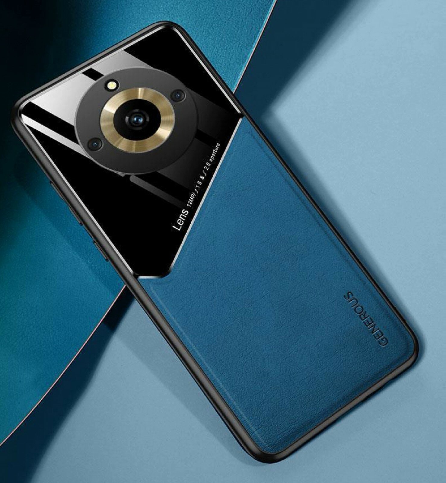 Чехол задняя панель MyPads для Realme 11 Pro и 11 Pro Plus с магнитом, силикон, эко-кожа, оргстекло, синий