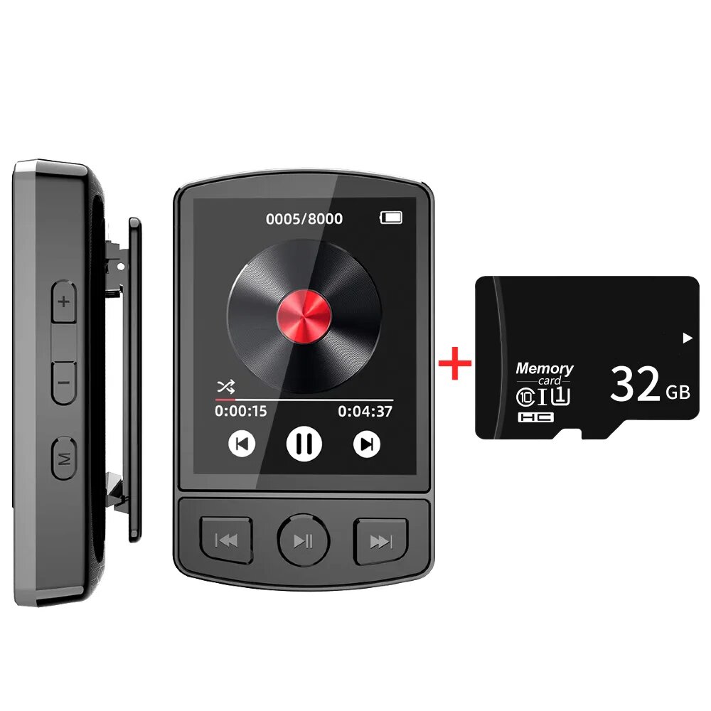 Портативный спортивный MP3-плеер Walkman Hi-Fi звук Add 32GB TF card
