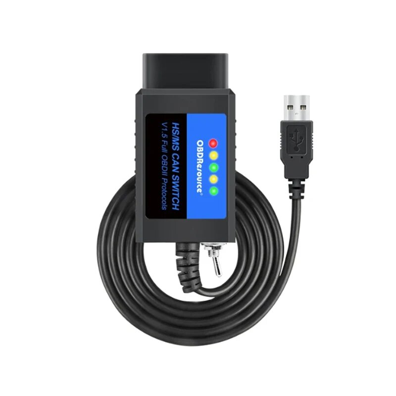 Адаптер ELM327 USB V1.5 для сканирования кода, считыватель кодов elmконфигурации FoCCCus HS/MS CAN с переключателем для Ford