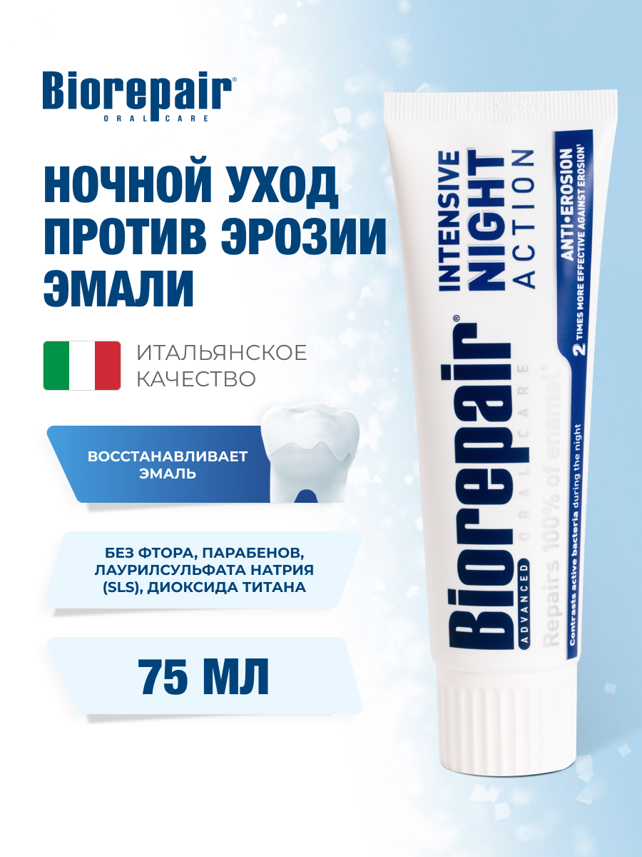 Зубная паста Biorepair Intensive Night Repair, ночное восстановление, 75 мл