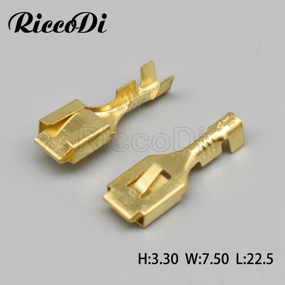 Обжимные клеммы RiccoDi DJ621-B6.3A для авто 100Pcs, Бежевый