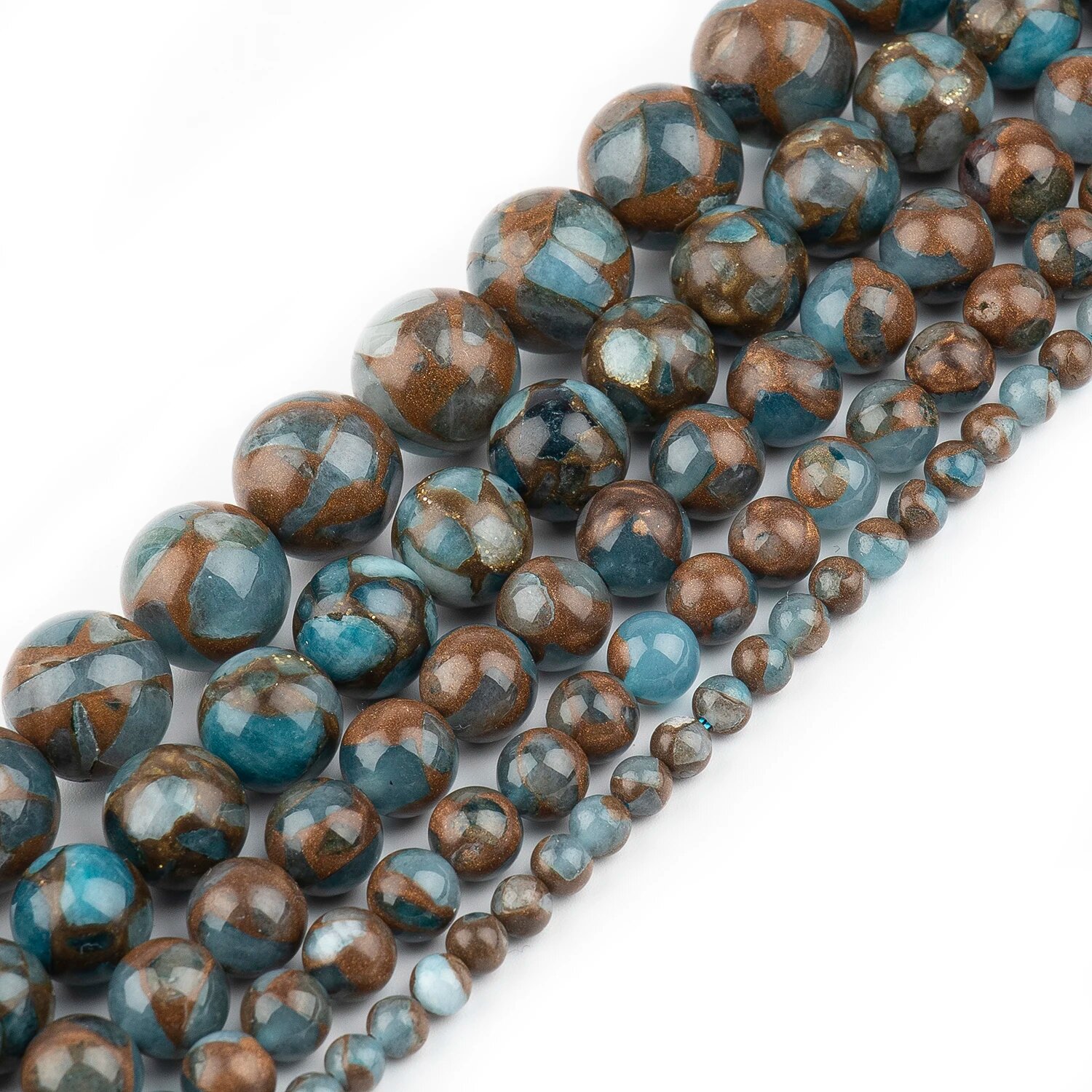Натуральные нефритовые бусины TTUIJI, Озерный синий, 4/6/8/10/12 мм 8mm about 46pcs