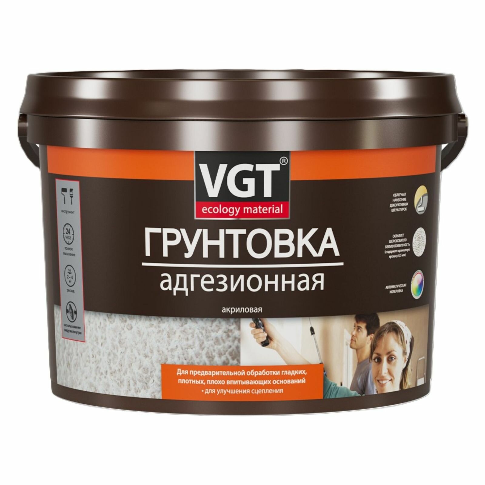 Грунтовка VGT ВД-АК-0301, адгезионная, акриловая, 8 кг 7591