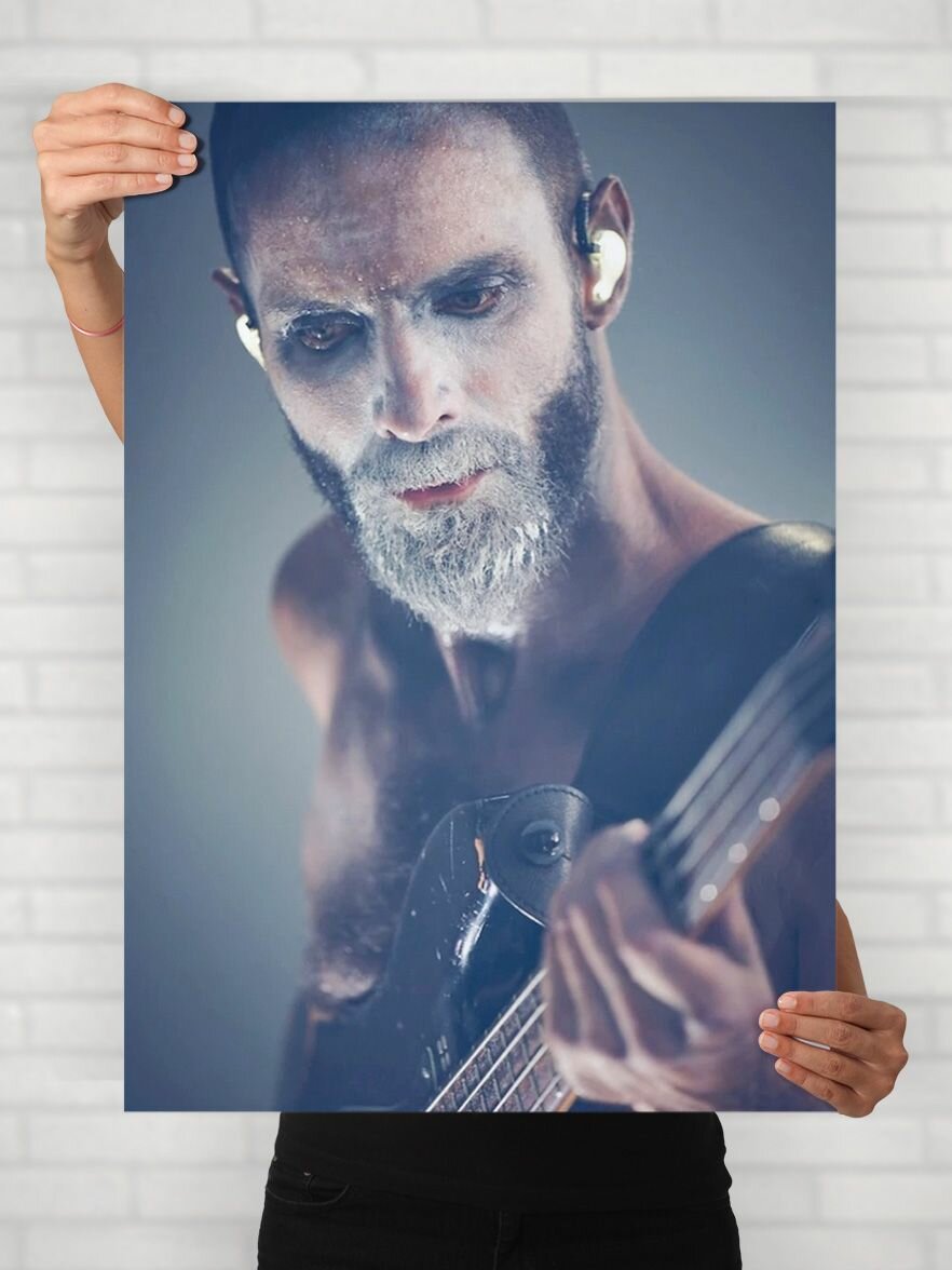 Плакат на стену для интерьера Rammstein (Оливер Ридель - Oliver Riedel 2) - Постер по музыке и артисту формата A1 (61x84 см)