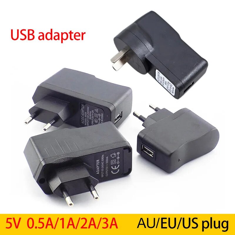 USB-адаптер питания 5В 0.5/1/2/3А для светодиодных лент и телефонов B4 ЕС, 2А
