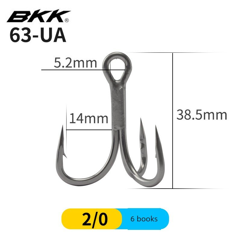 Рыболовные крючки BKK Black Diamond Triple Hook BT663-4x Усиленные Тройные Противоржавчные для Соленой Воды, UA, Размер