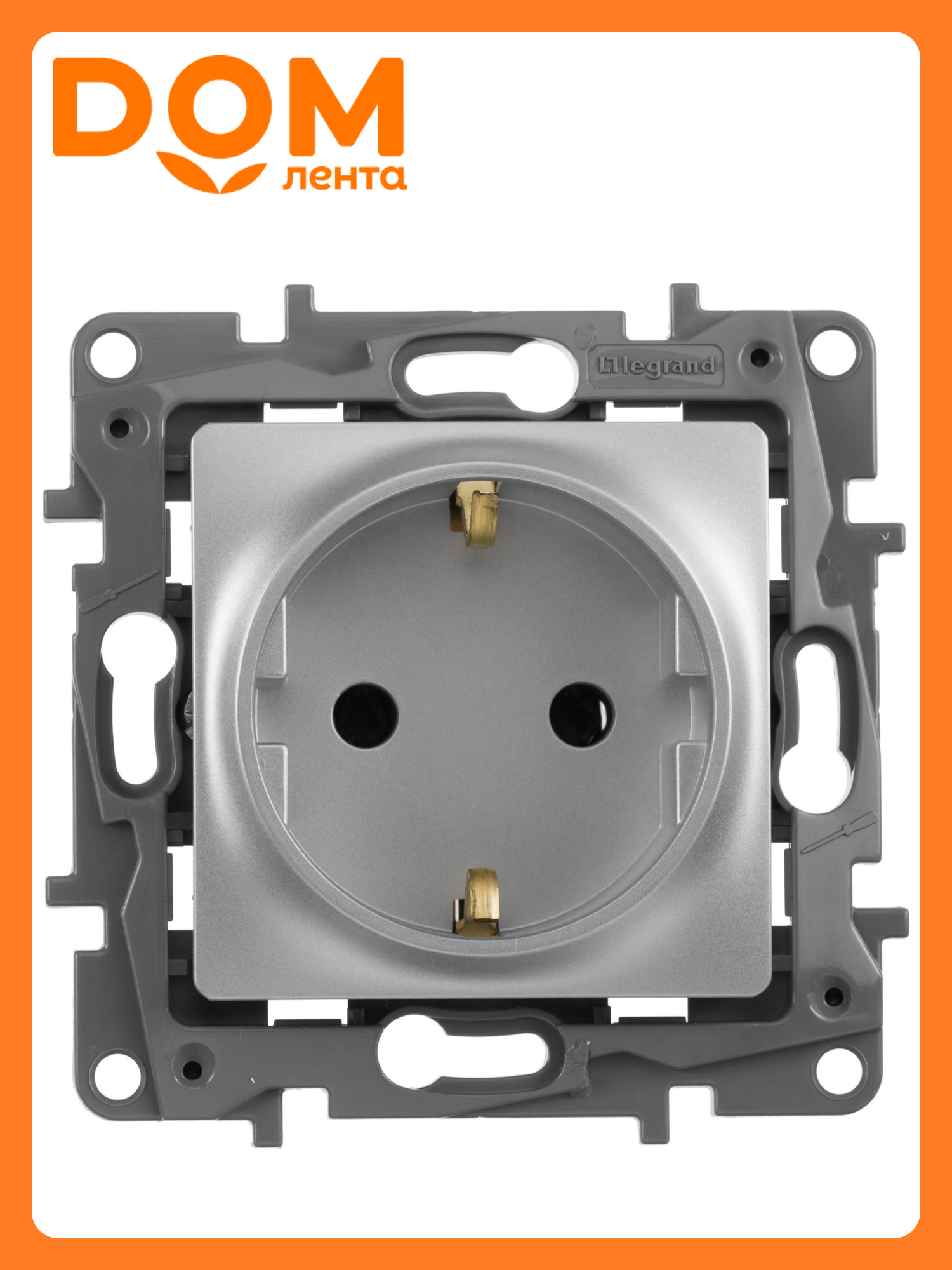 Розетка Legrand Etika Quteo 672421, скрытый монтаж, термостойкий пластик, заземляющие контакты