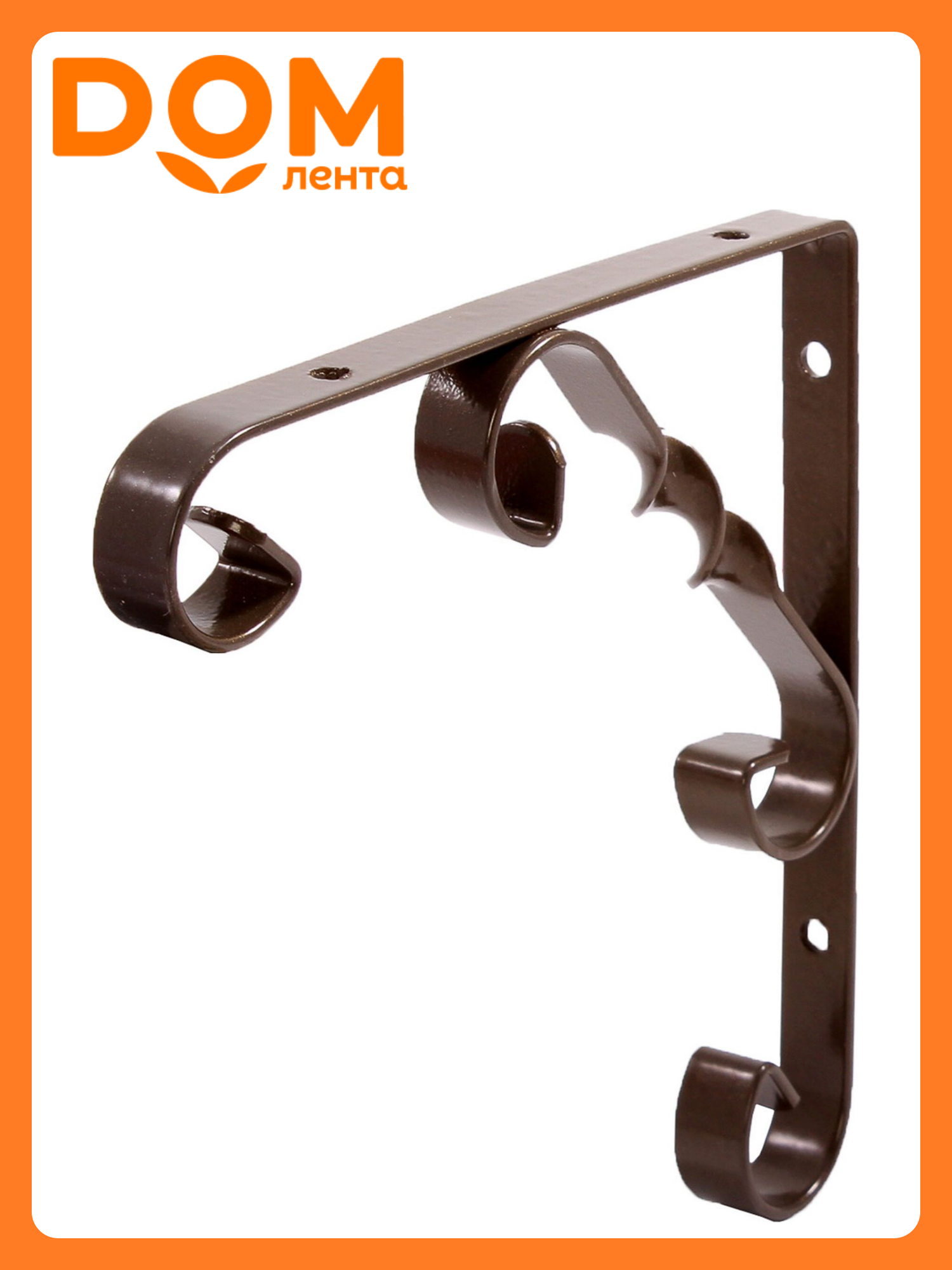 Кронштейн Larvij "Орнаментал", для полок, сталь, бронзовый цвет