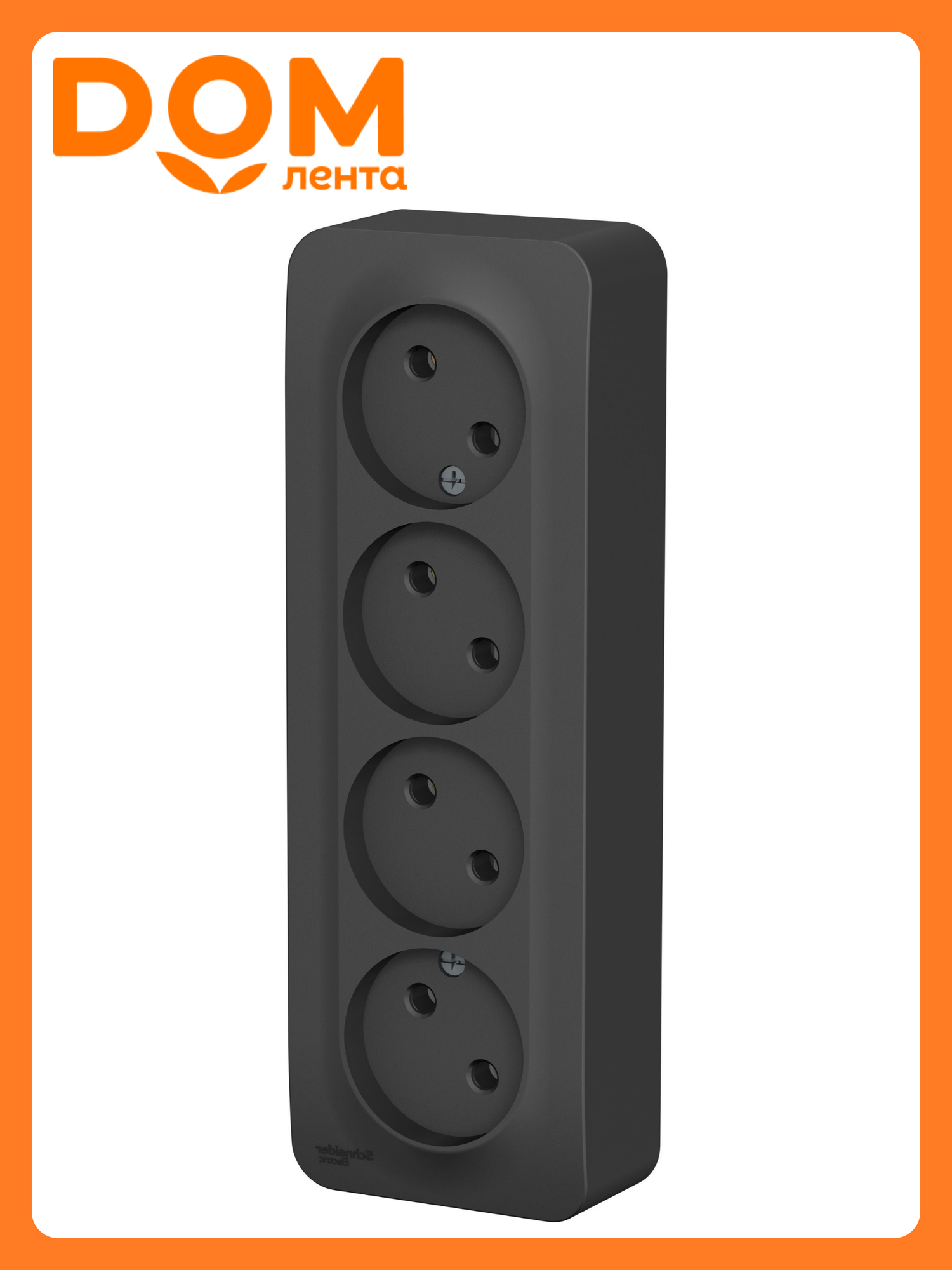 Розетка Schneider Electric BLNRA000416, 4 гнезда, IP20, черная