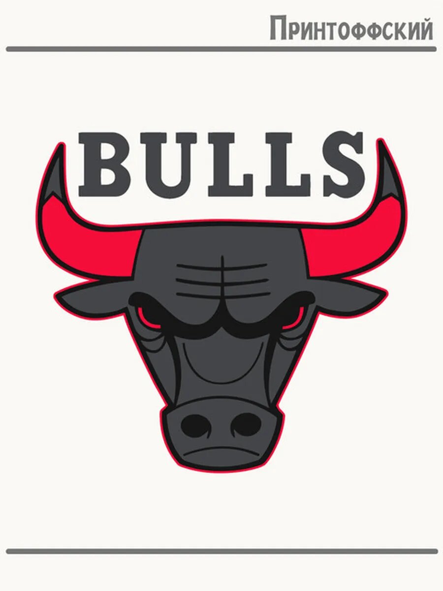 Термонаклейка для одежды и аксессуаров DTF-печать красный бык chicago bulls