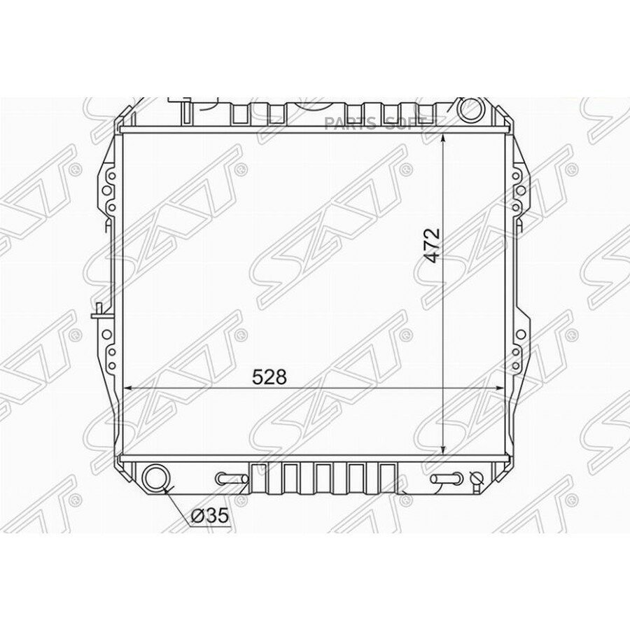 Радиатор Toyota 4Runner 89-95 / Hilux Surf 89-95 от официального дистрибьютора, SAT, артикул TY0013V6