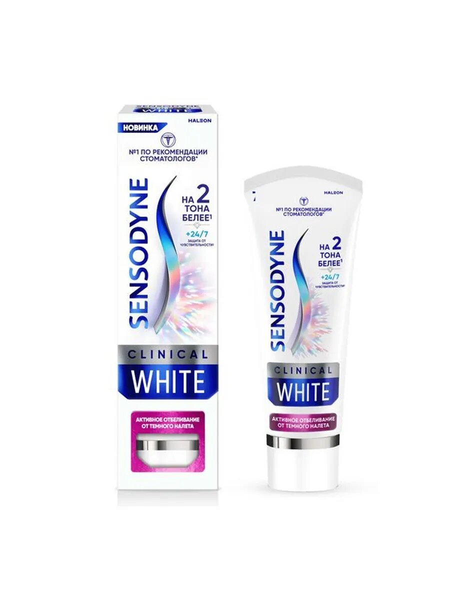 Паста зубная от темного налета активное отбеливание White Clinical Sensodyne/Сенсодин 75мл