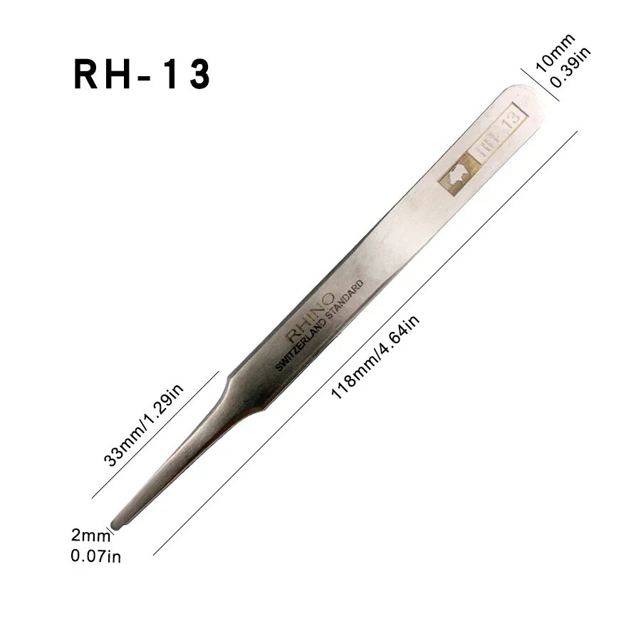 Пинцет RHINO RH-13, 118 мм, сталь