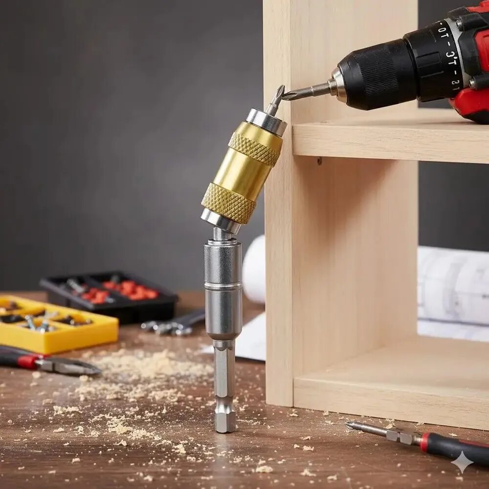 Насадка-бит сменная магнитная 1/4" шестигранная под винт, удлинитель для дрели, быстросъемная направляющая стойка для шуруповерта