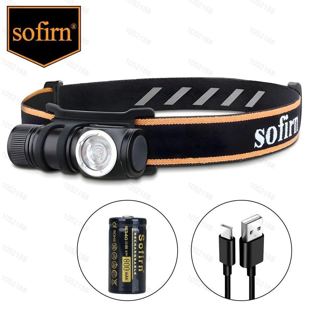 Sofirn HS10 USB C перезаряжаемый мини 16340 фара 1100lm LH351D 90CRI угловой фонарь, черный — фото 1