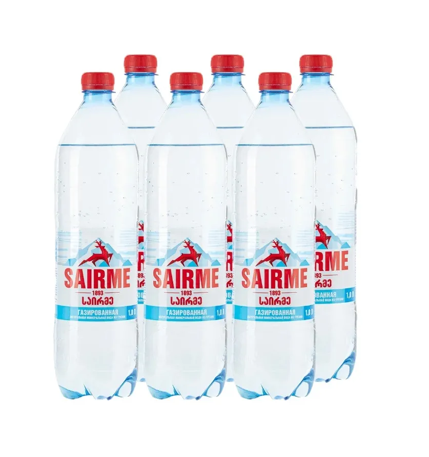 Вода лечебно-столовая Sairme (Саирме) 6 шт по 1 л с газом, пэт