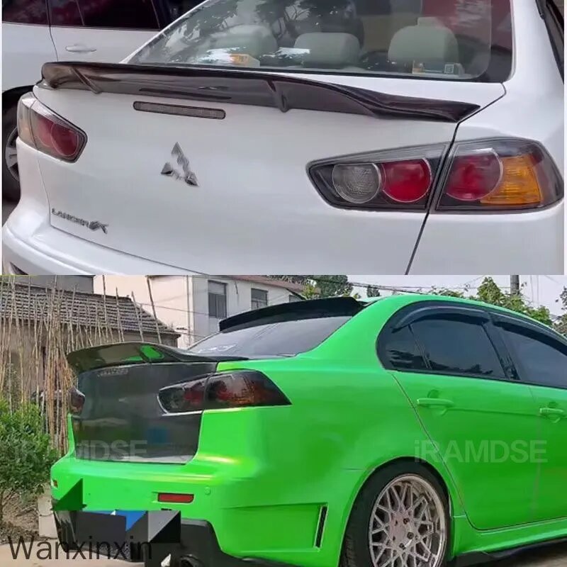 Спойлер для Mitsubishi Lancer EX Evo 2008-2015, заднее крыло автомобиля, черный ABS пластик — фото 1