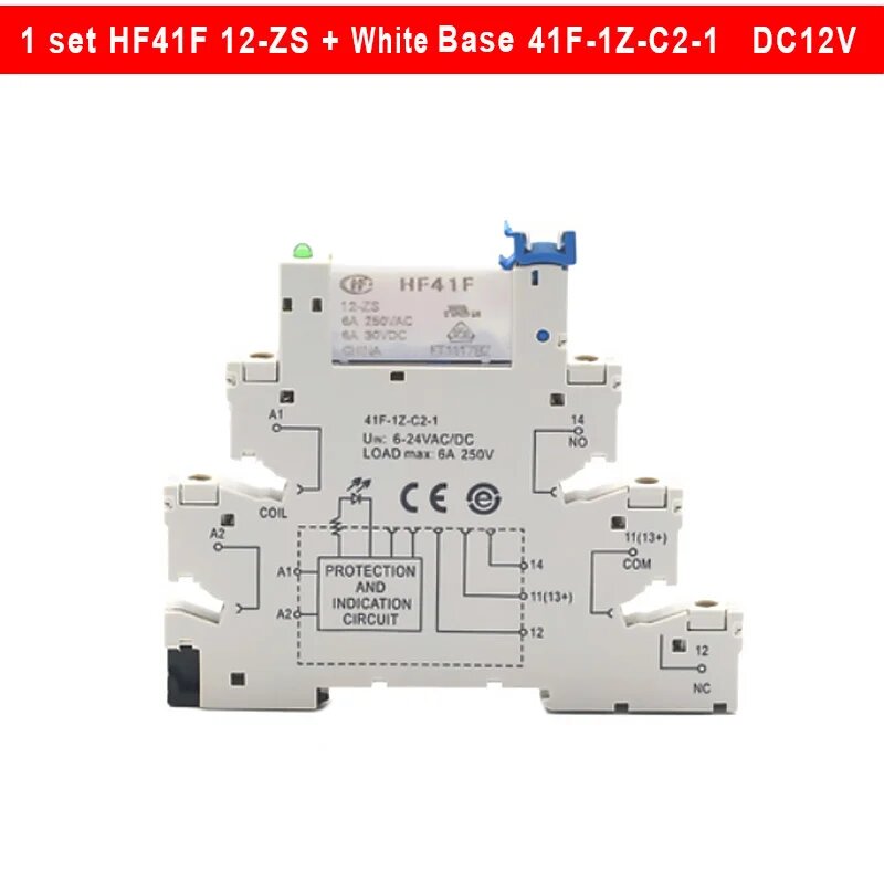 Реле HF41F 12V, White Base 41F-1Z-C2-1, 5 sets
