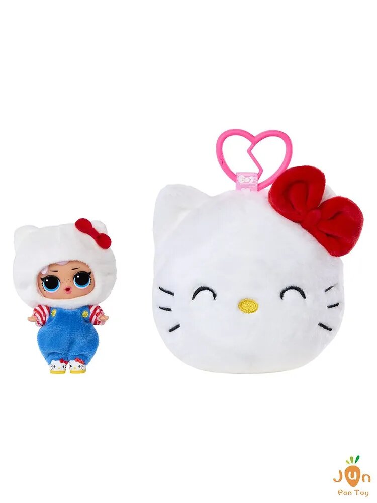 ЛОЛ сюрпрайз, LOL Surprise Loves Hello Kitty Reversible Plush Surprise / Девочек сюрприз игрушка Hello Kitty, с куклой Лол в стиле моды, подходит в качестве коллекционного подарка.