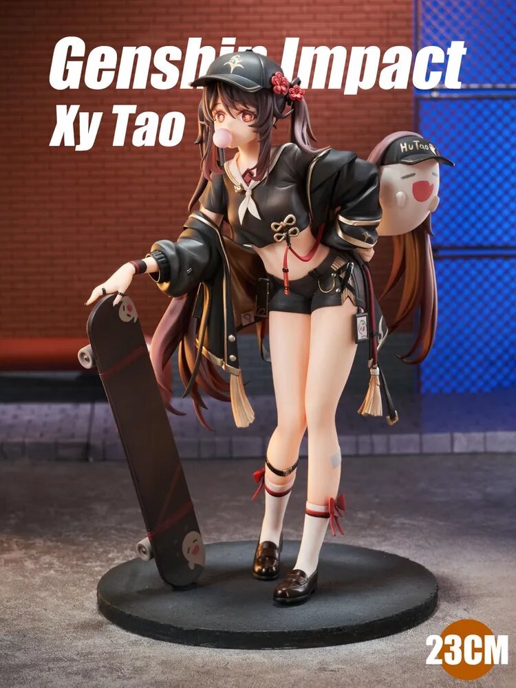 Игра Фигурка Геншин Импакт/скейтбордист девушка ху тао/Genshin Impact Hu Tao(23cm)