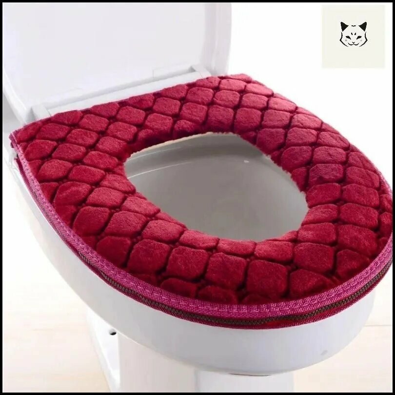 Теплый чехол на сиденье унитаза, мягкое покрытие на крышку сидушки стульчака-MM
