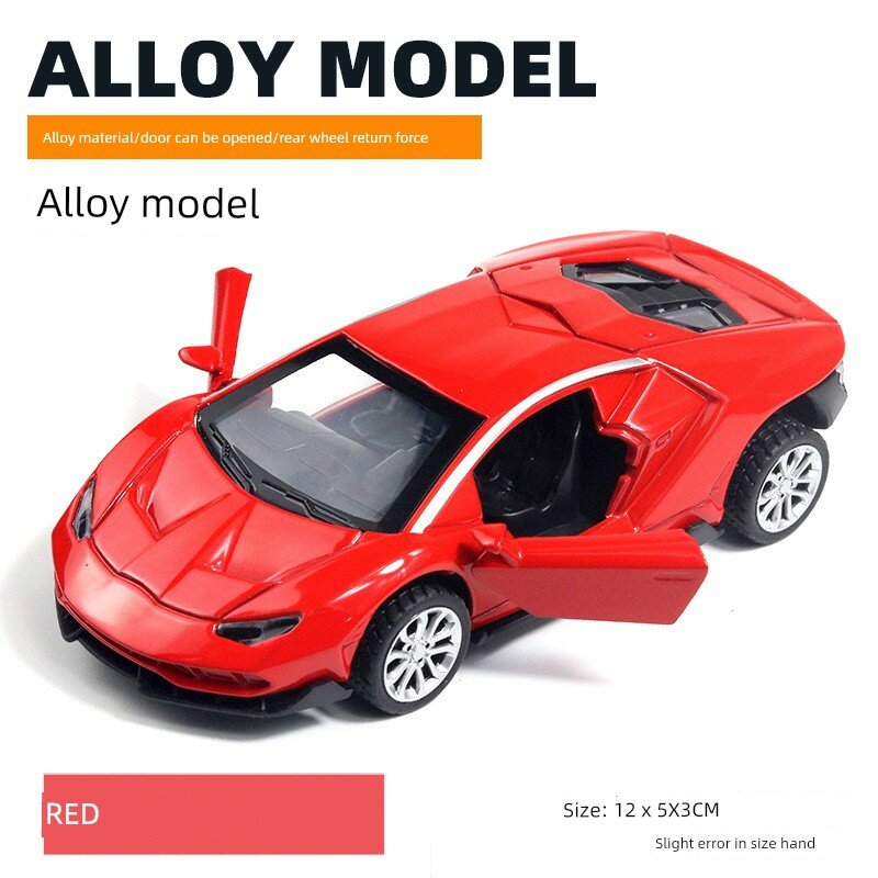Металлическая модель автомобиля Lamborghini для мальчиков, с открывающимися дверями, инерционная детская игрушка,