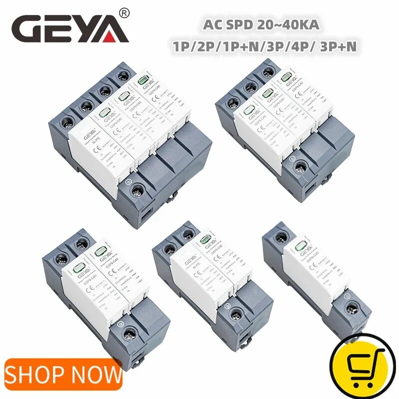 GEYA GSP9 Защита от перенапряжения 2P 20-40kA 275В