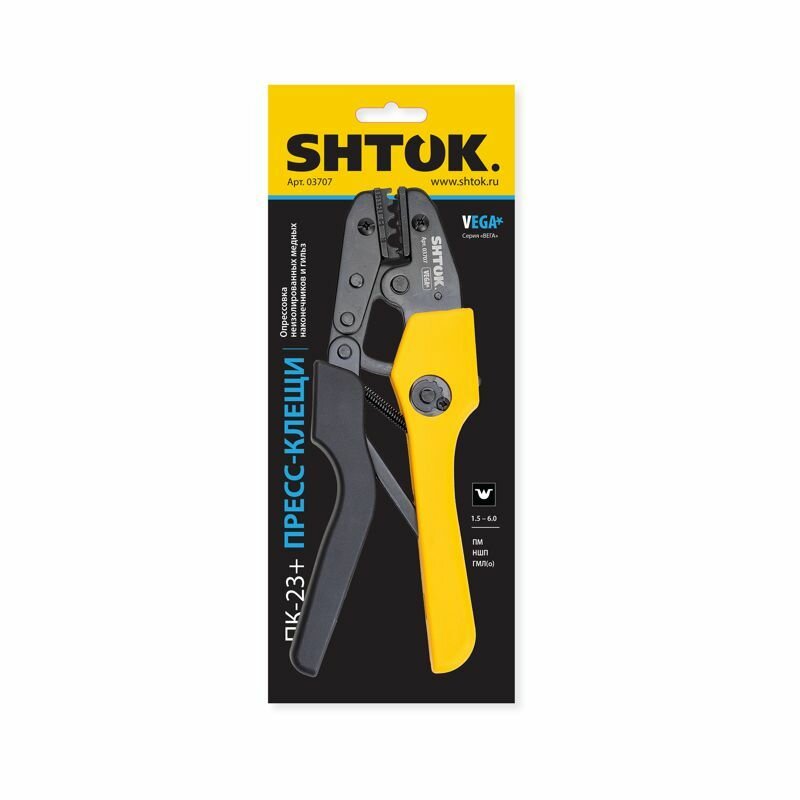 Пресс-клещи ПК-23+ матрица профиль клиновидный 0.5-10.0кв. мм (03707) SHTOK 376214