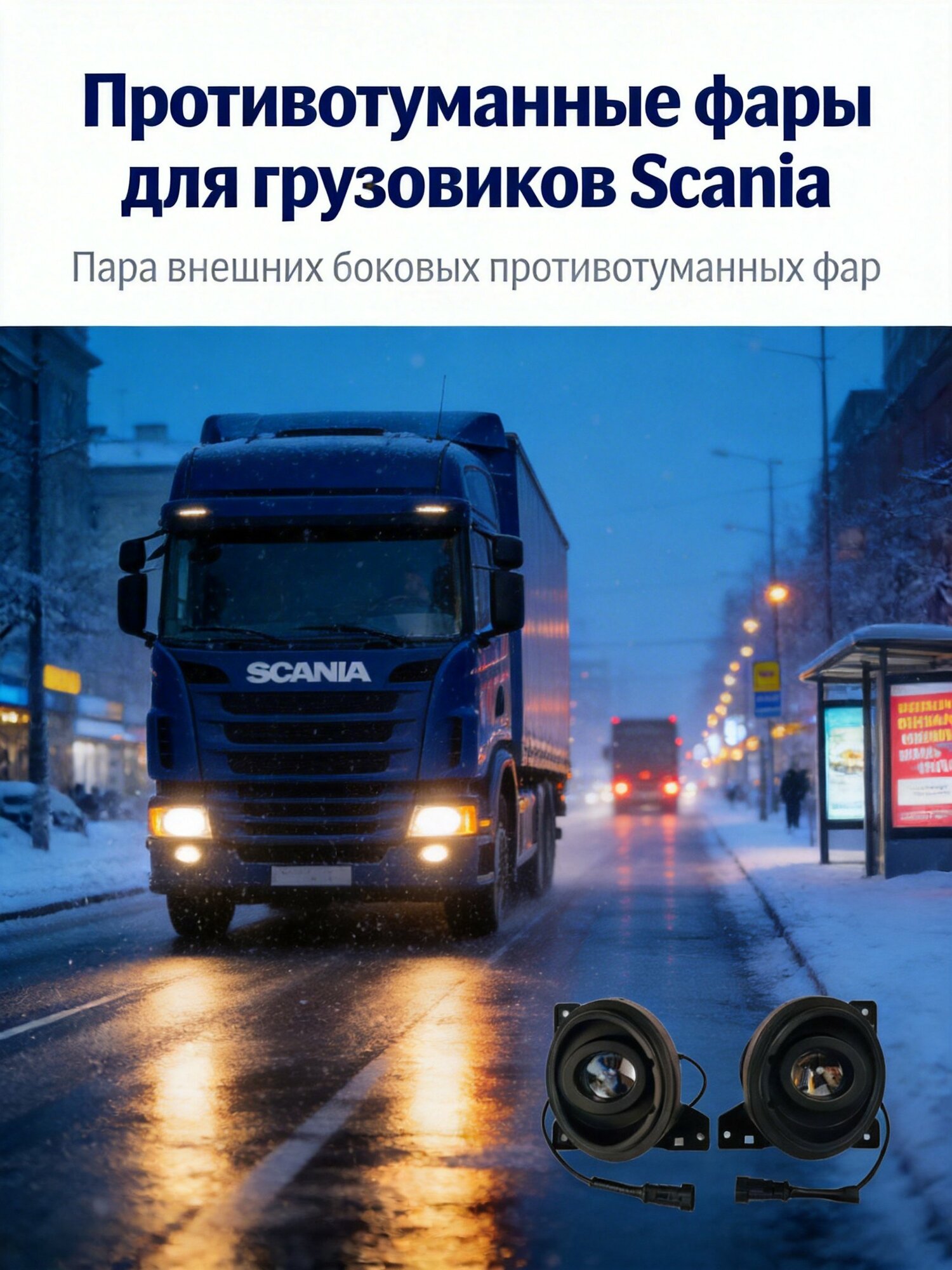 Комплект противотуманных фар для Scania 5, лазерные модули для ближнего света