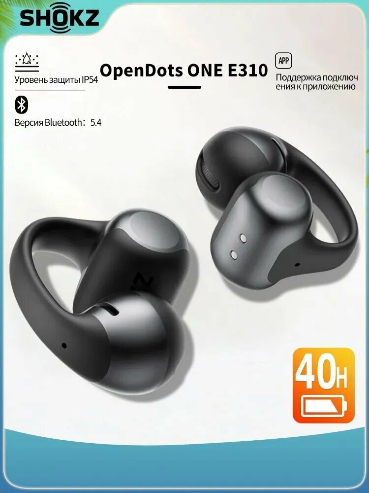 SHOKZ Наушники беспроводные с микрофоном, Bluetooth, USB Type-C, черный
