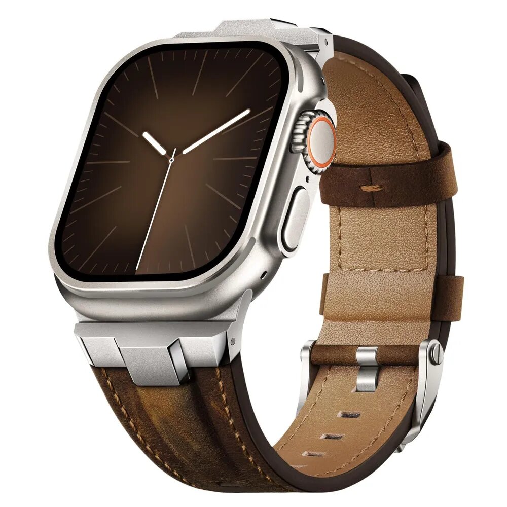 Винтажный кожаный ремешок, подходящий для Apple Watch 42 44 45 46 49 мм, может использоваться для Apple 456789SE10 серии