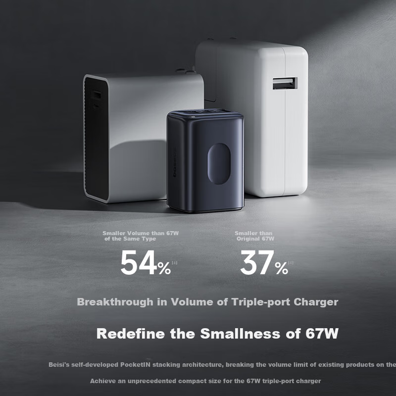 Baseus 65W GaN двойной ядерный быстрый зарядный устройство для iPhone Samsung Huawei и MacBook Pro Type-C PD зарядка