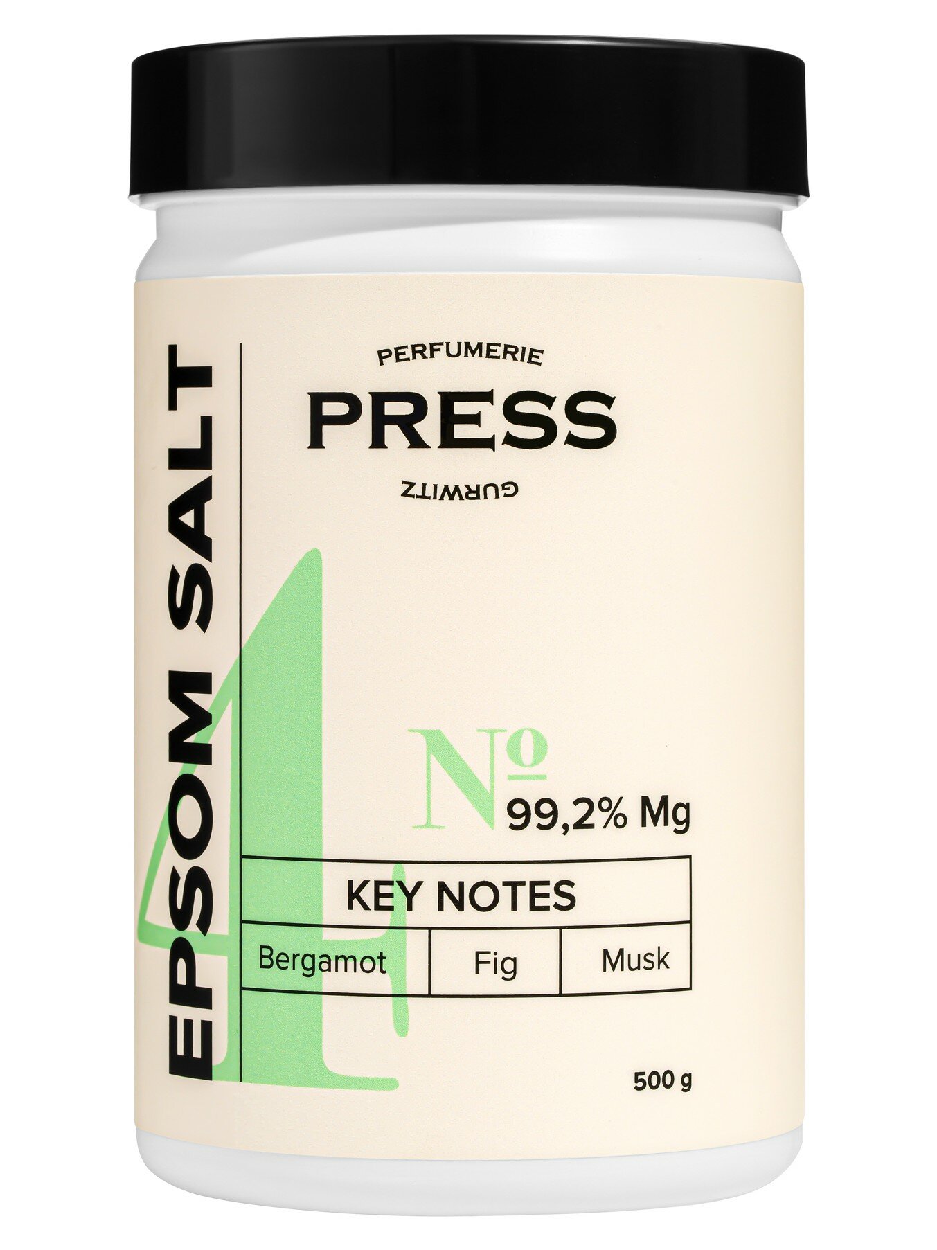 Соль английская PRESS GURWITZ PERFUMERIE с магнием аромат № 4 ноты бергамота, инжира, мускуса
