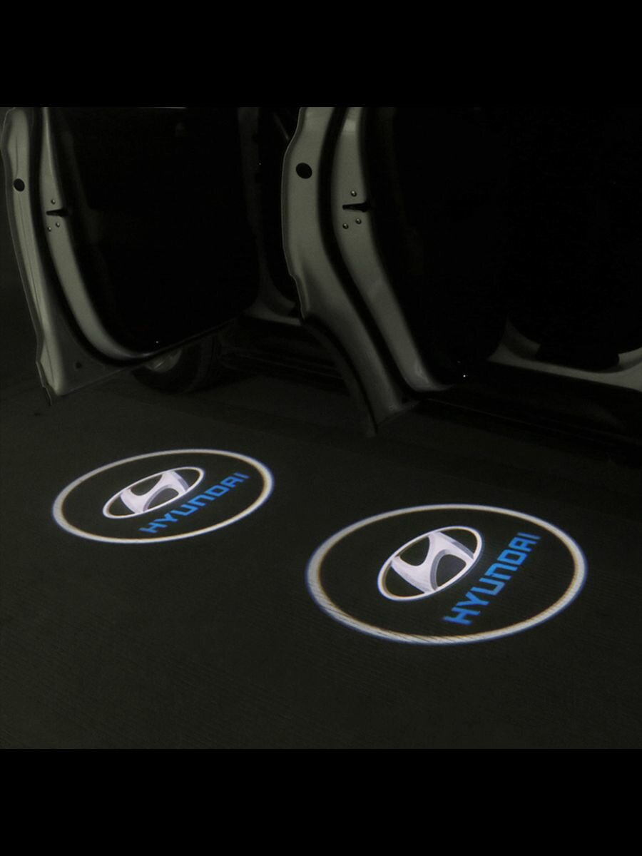 Пленка логотип 13 мм для проекционной лампы Hyundai, 2 шт, слайд для автомобильного проектора, только логотип.