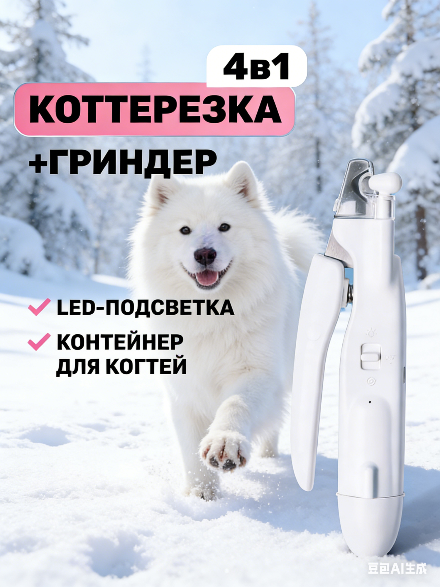 Безопасные когтерезки для собак с ограничителем и подсветкой