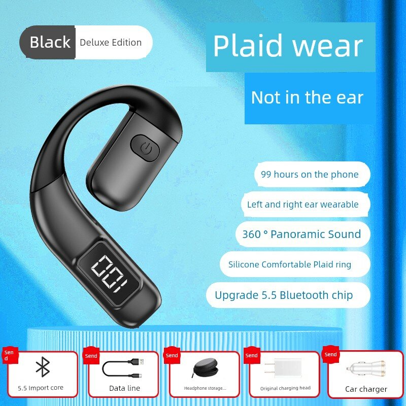 Беспроводные Bluetooth наушники с 99 часами разговора и 69 часами музыки, черный премиум-вариант, включая зарядный