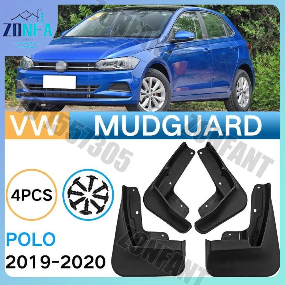 Защита внешних частей автомобиля для Volkswagen POLO 2019-2020, комплект из 4 шт, ABS пластик