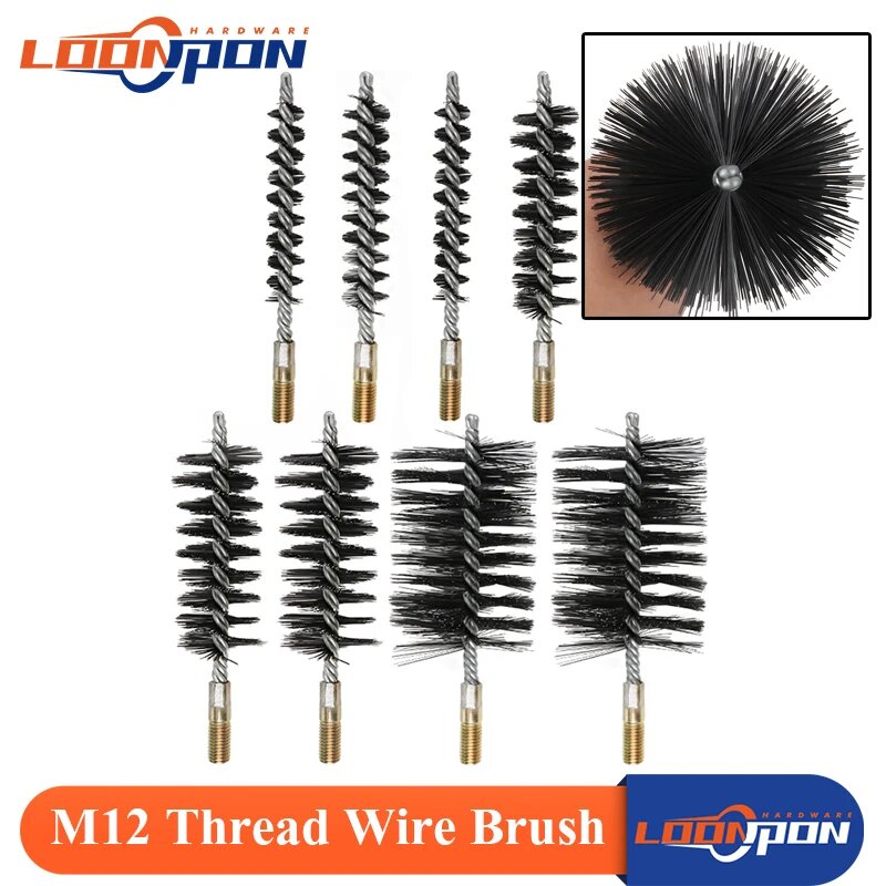 Щетка для труб Loonpon 40mm (0.35mm steel wire), M12 Thread