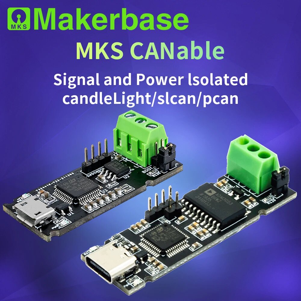 Адаптер анализатора отладки Makerbase CANable USB-CAN CAN изолированный зажим VESC XDRIVE — фото 1