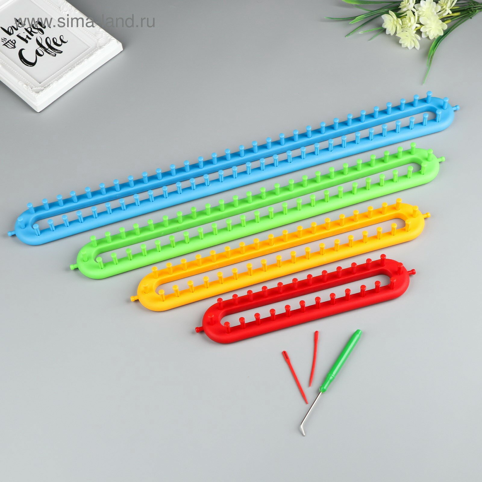 Устройств для вязания с крючком, 4 шт, 25x5x3 см,36.5x5x3 см,47x5x3 см,57x5x3 см