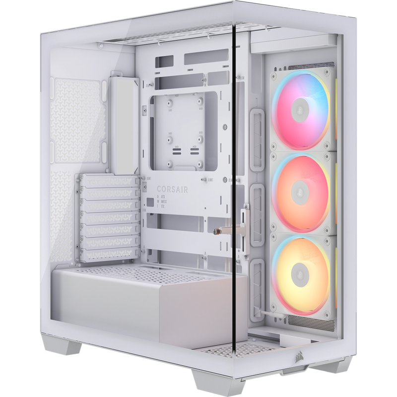 Корпус Corsair 3500X LX-R RGB iCUE LINK, Midi-Tower, белый, 3×120 мм ARGB, 2×USB‑A 3.2, 1×USB 3.2 Type‑C, поддержка E‑ATX/ATX/mATX/mITX